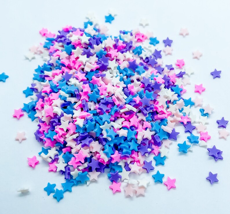 Blue Pink Purple Star Mix Stars Sprinkle Slime Polymer Clay - Etsy