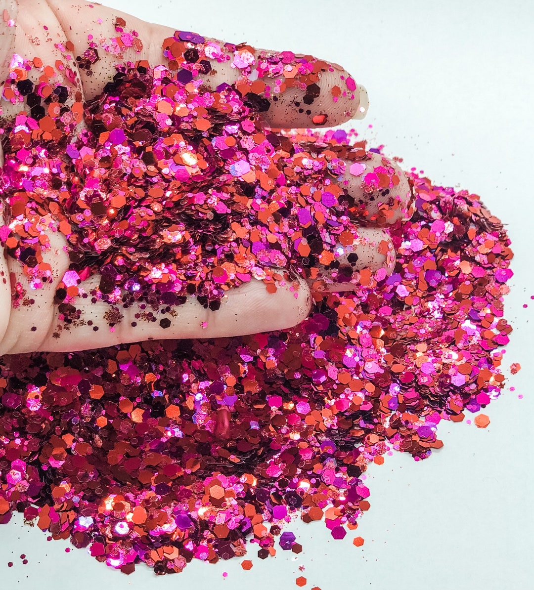 Sweetheart Red Pink Chunky Poly Glitter Mix for Glitter Epoxy Tumblers ...