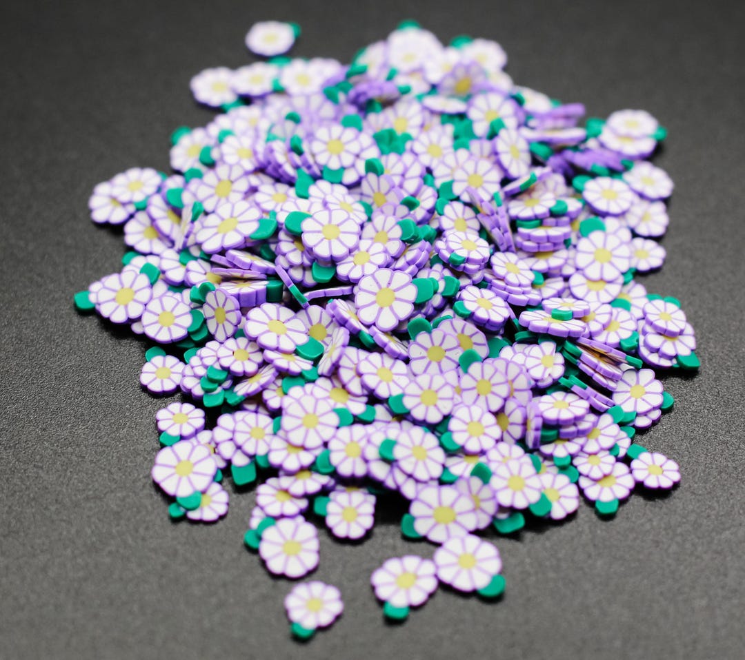 Purple Daisy Polymer Clay Slice Flower for Snowglobe Tumblers, Slime ...