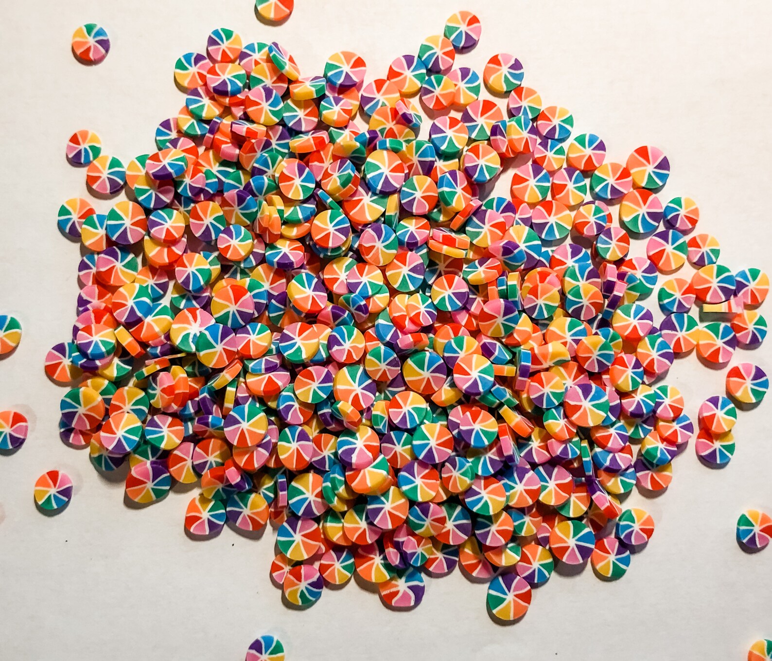 Jewel Tone Colorful Candy Pinwheel Stripe Polymer Clay Slice - Etsy