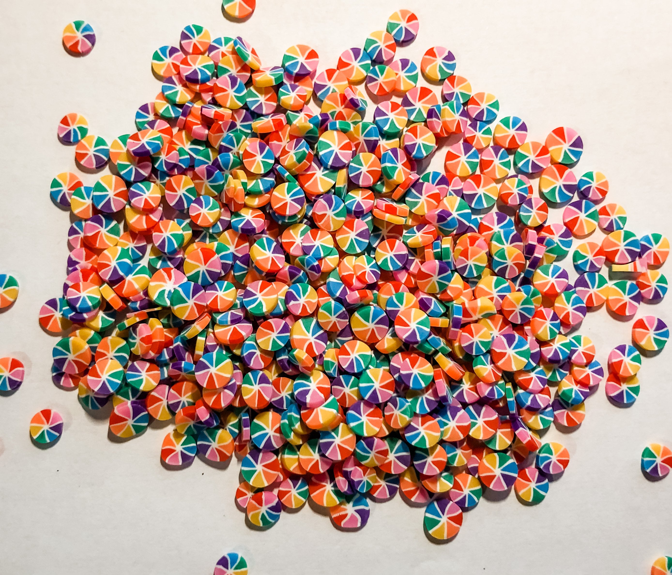 Jewel Tone Colorful Candy Pinwheel Stripe Polymer Clay Slice - Etsy