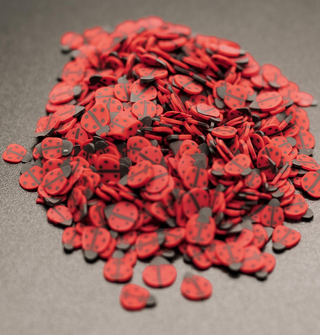 Ladybug Polymer Clay Slice 5MM for Snowglobe Tumblers, Slime, Hair Gel ...