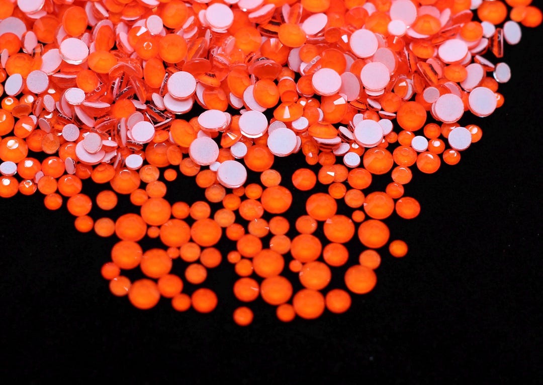 Neon Orange Flatback Rhinestone MIX Bag 1440 Pc Flat Back Dance Costume ...