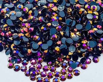 Jet Black Flatback Flat Back Rhinestone Rhinestones SS3 SS6 - Etsy