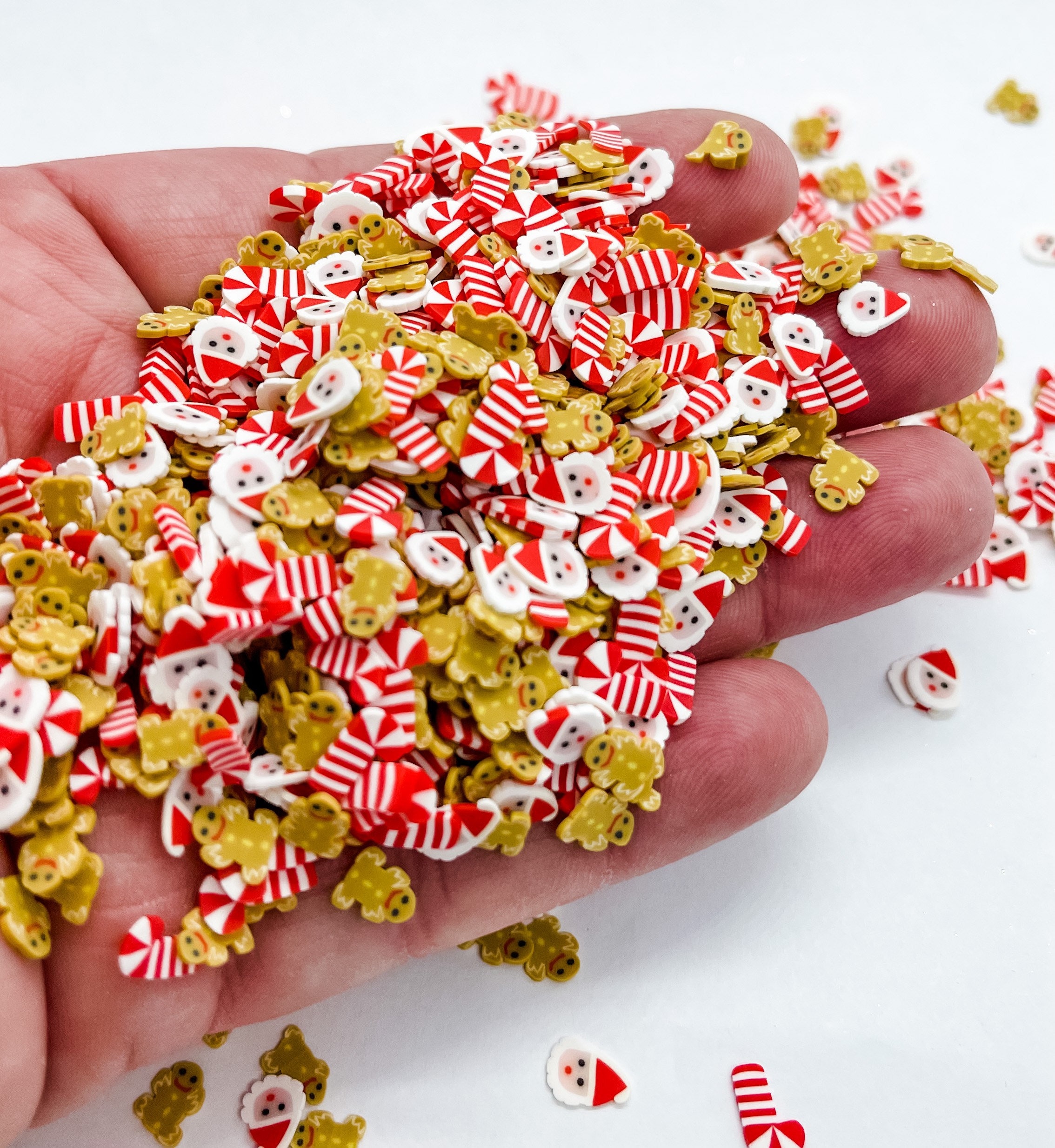 Christmas Gingerbread Man Santa Candy Cane Mix Slime Polymer - Etsy