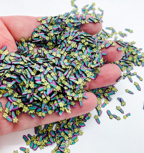 Shooting Star Stars Galaxy Sprinkle Slime Polymer Clay Slice - Etsy