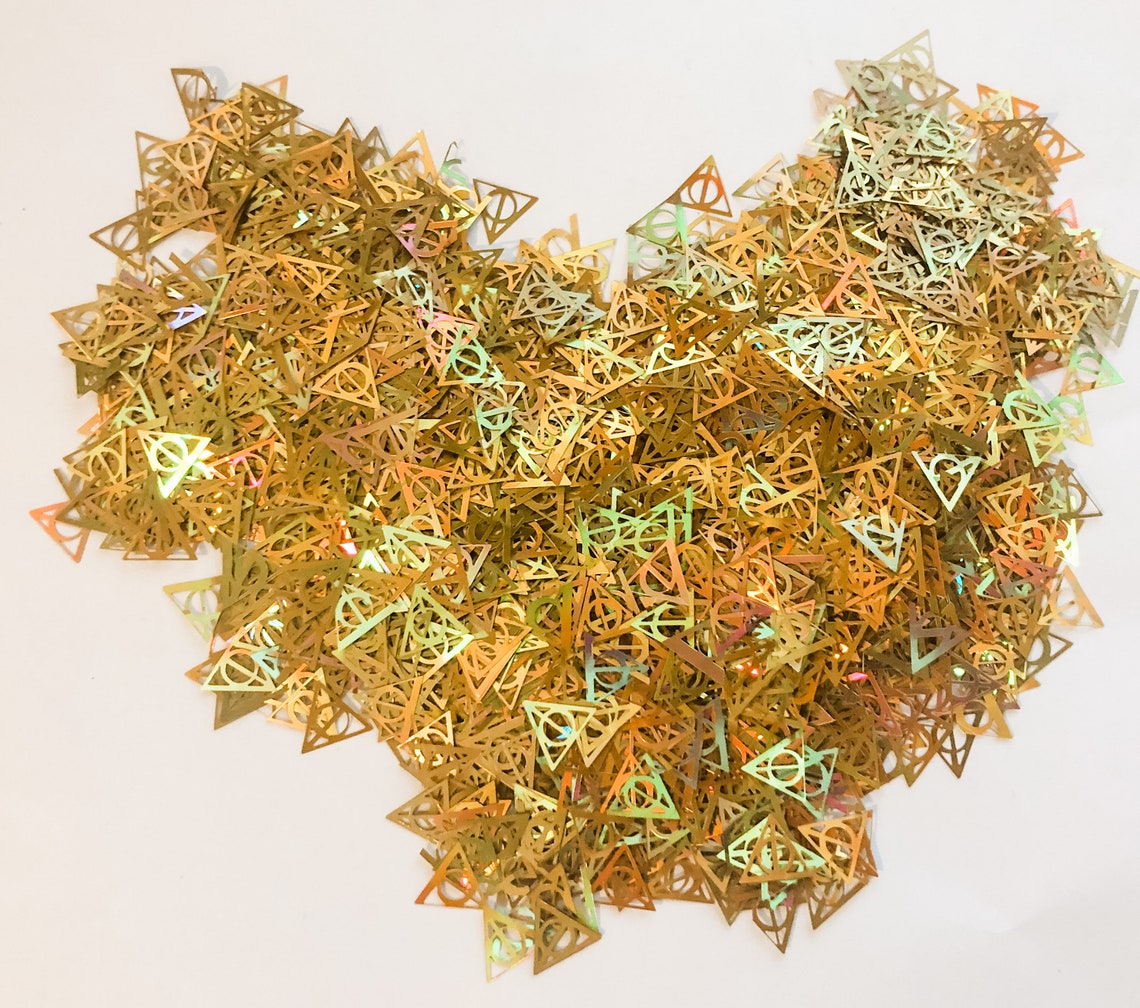 Gold Holographic Triangle Hallow Hollow Hollows Confetti Chunky Poly ...