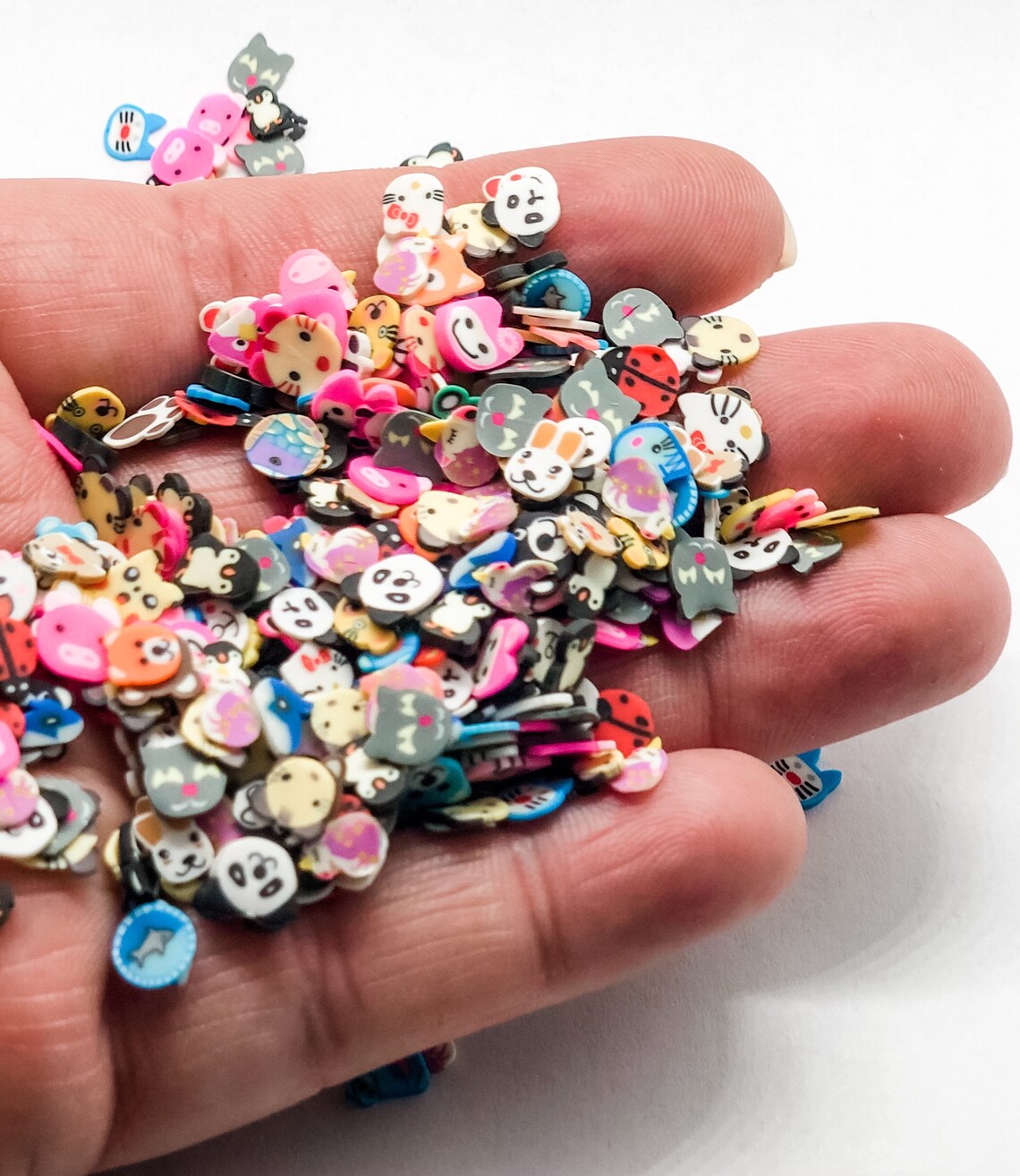 Animals Mix Assortment Pig Cat Dog Frog Slime Polymer Clay Slice for ...