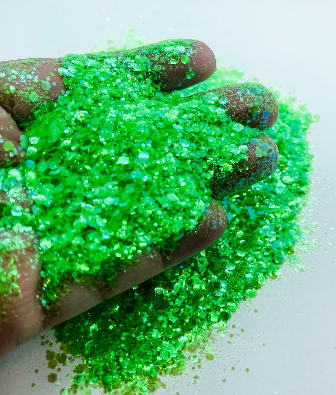 Savage Neons Green Fluorescent Translucent Lime Chunky Poly Glitter Mix ...