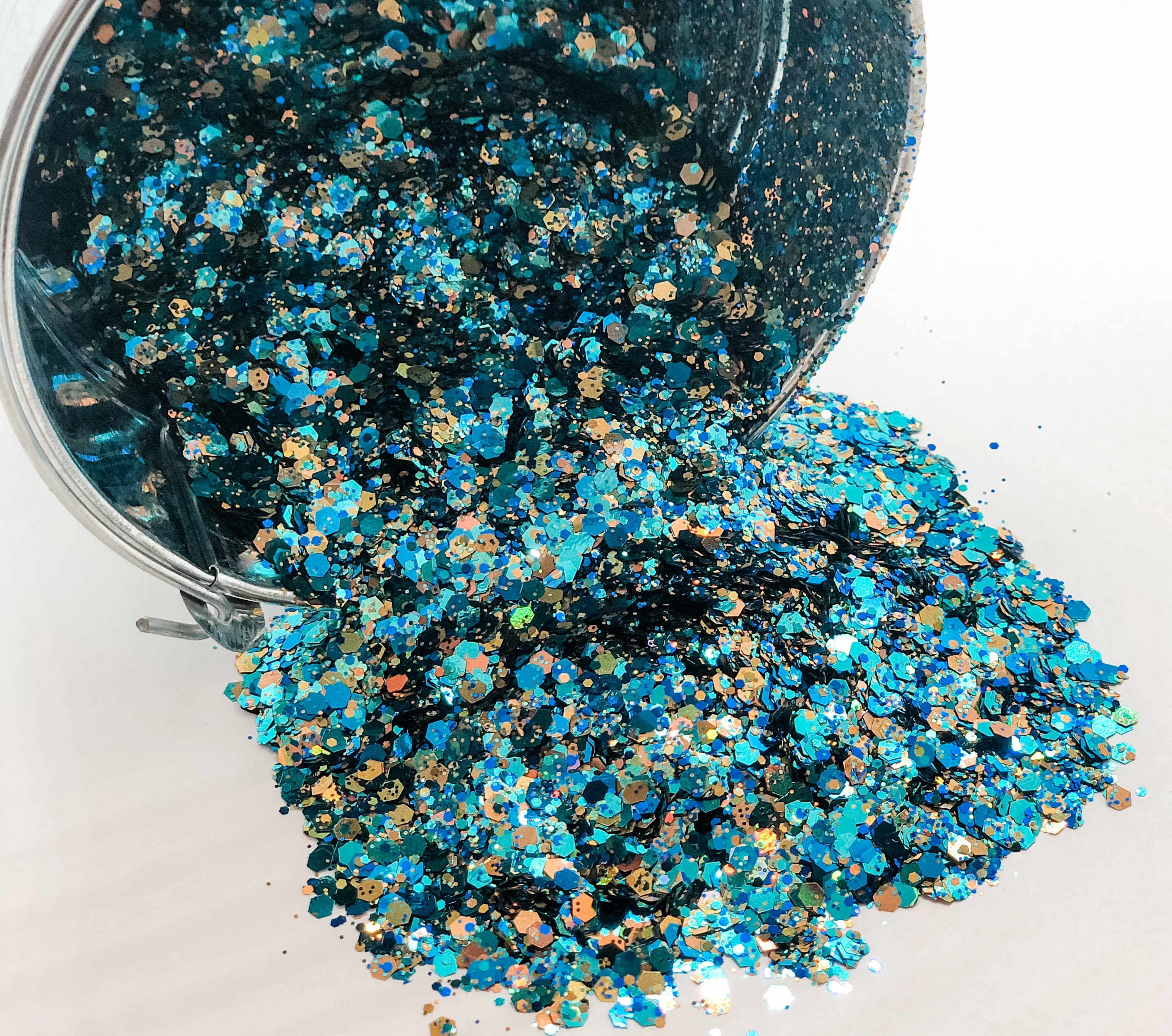 Treasure Chest Gold Blue Chunky Poly Glitter Mix for Glitter - Etsy