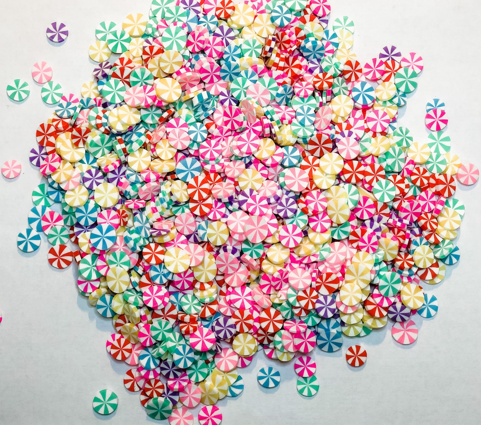 Colorful Candy Pinwheel Stripe Polymer Clay Slice Slices Fake - Etsy