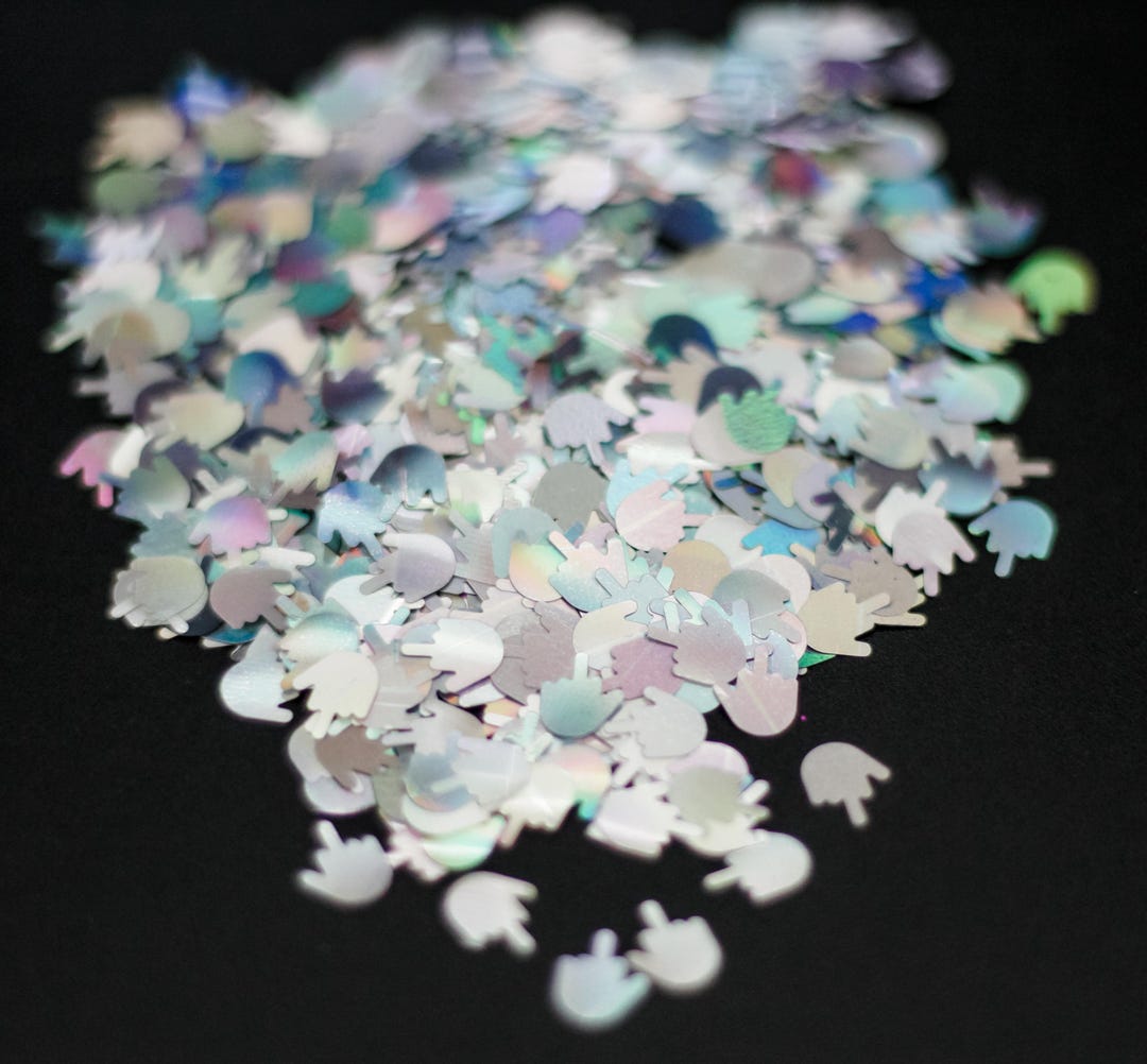 Silver Middle Finger Poly Glitter Confetti Epoxy Tumblers, Birthday ...