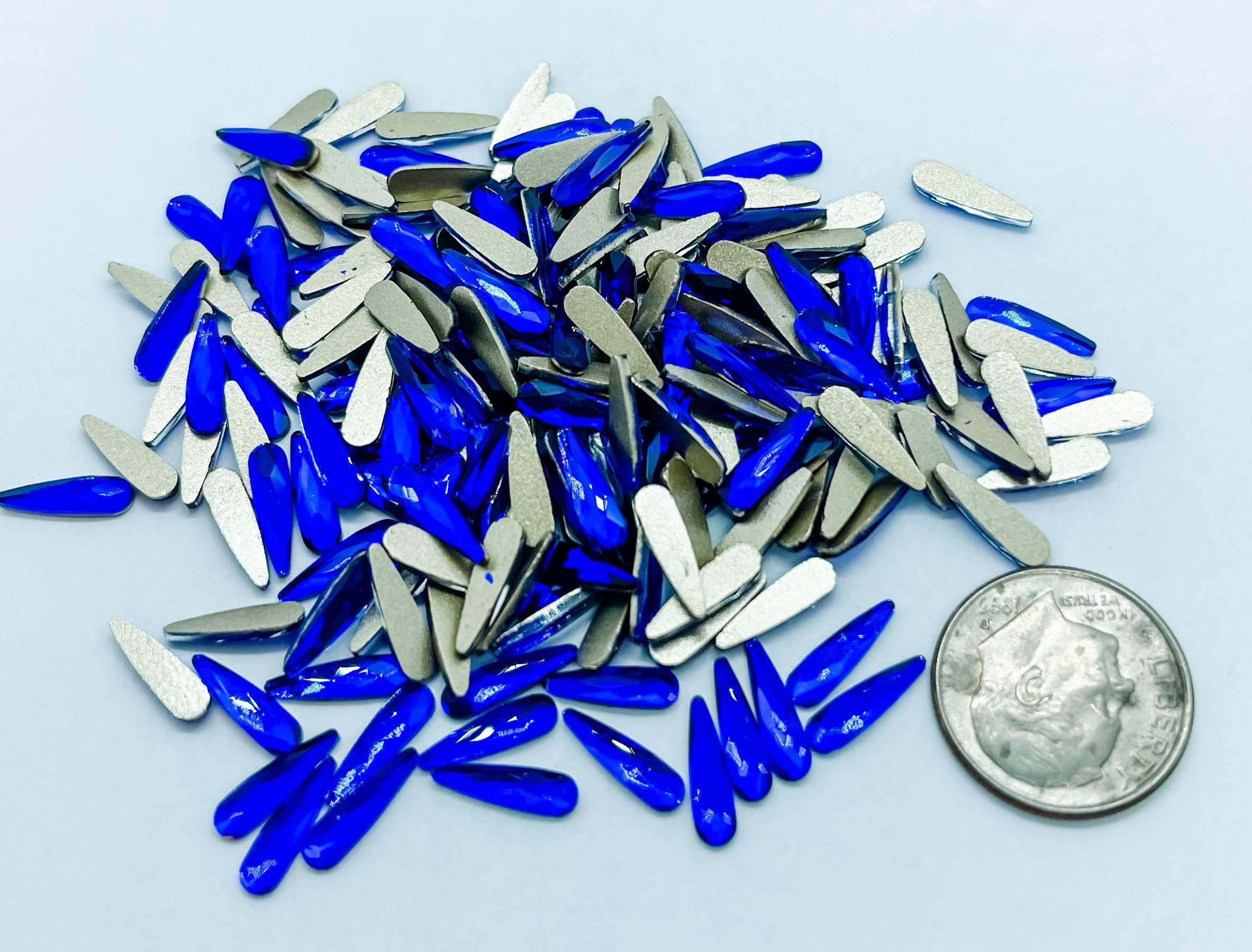 3x10mm Cobalt Blue Long Drop Shape Shaped Flatback Flat Back - Etsy