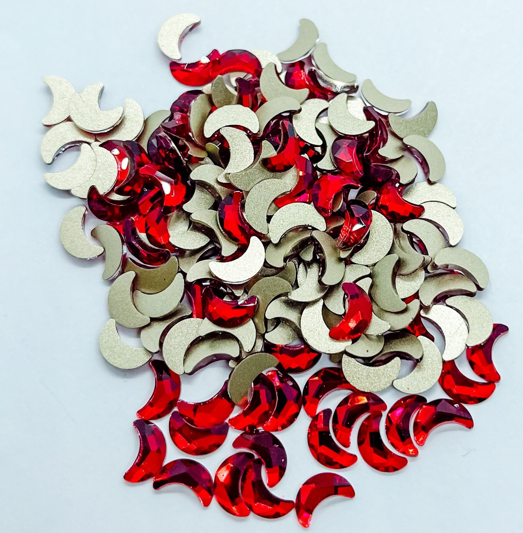 5.5x8mm Siam Red Crescent Moon Shape Shaped Flatback Flat Back | Etsy