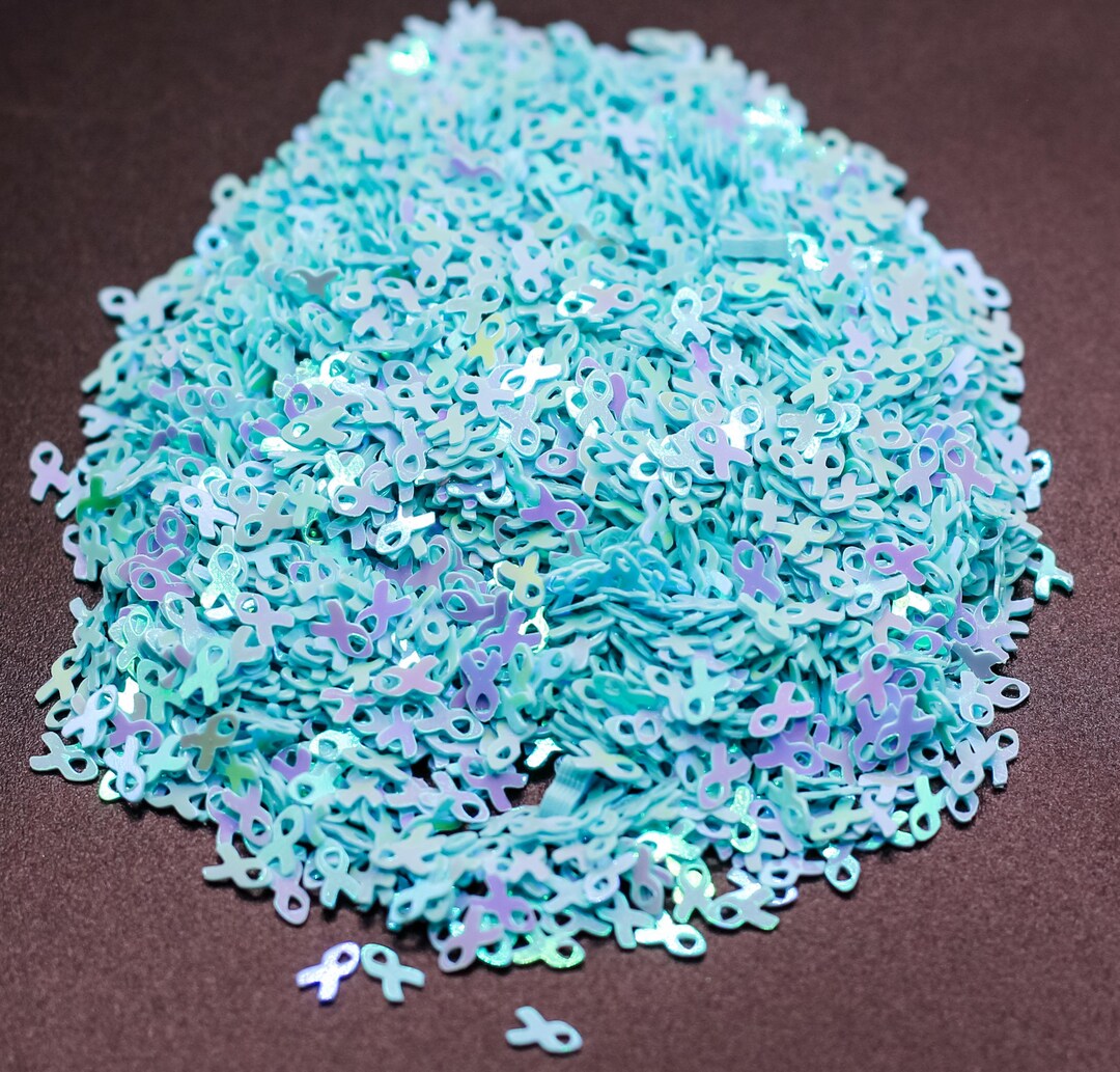 Blue Prostate Cancer Awareness Ribbon Glitter Confetti Epoxy Tumblers ...