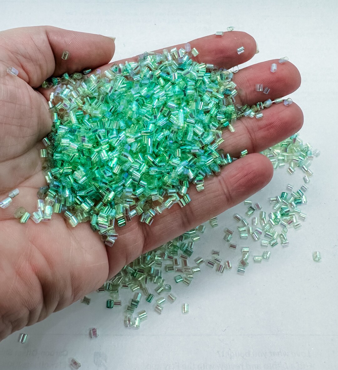 20 Grams Mint Green Iridescent Crispy Crunchy Bingsu Bead Beads for ...