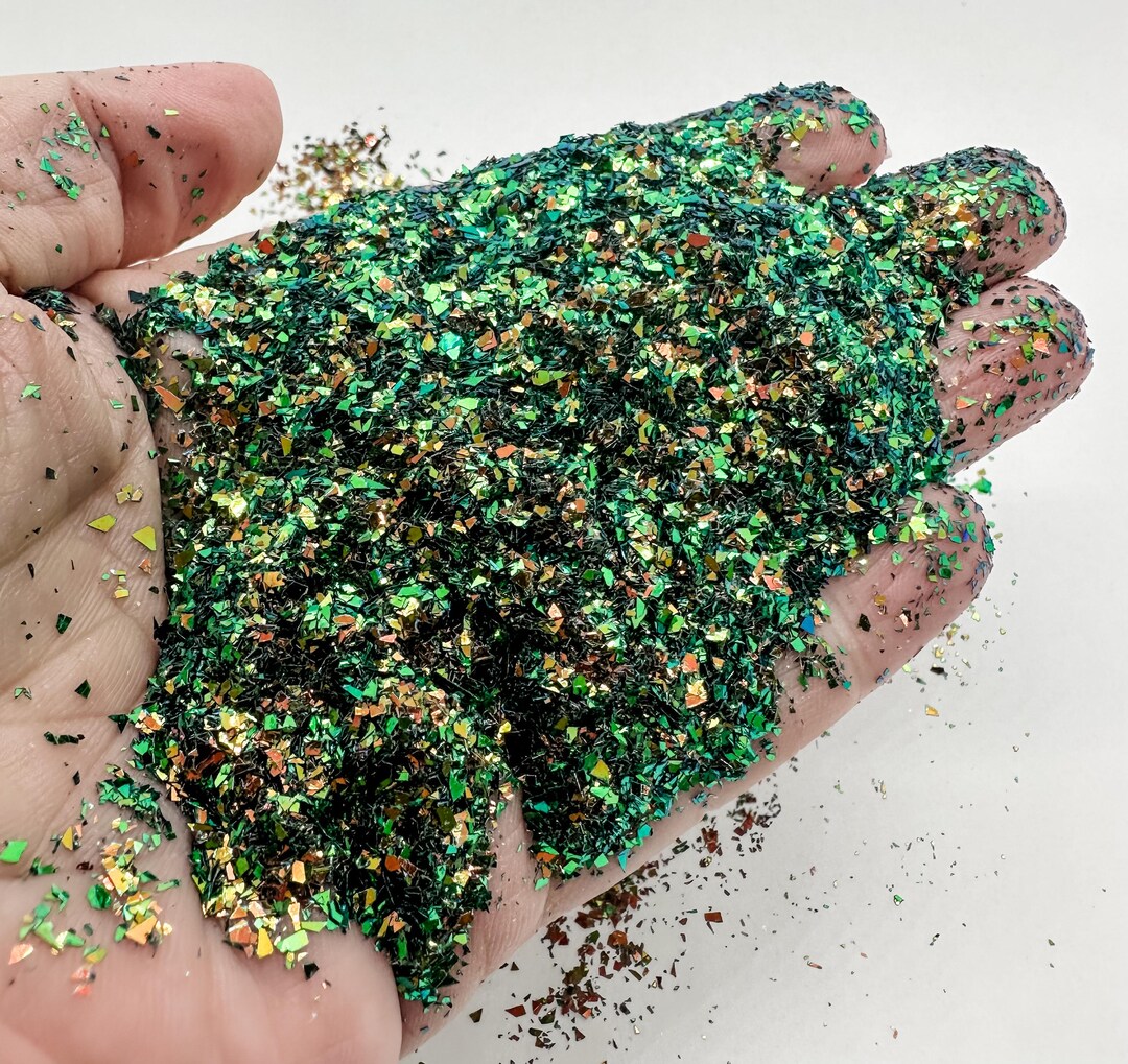 Shattered Emerald Green Chameleon Color Changing Flake Flakies Poly ...