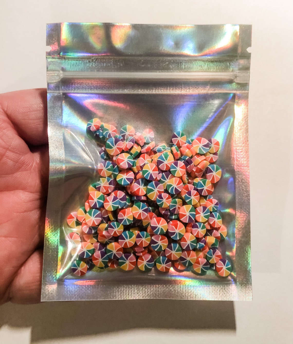 Jewel Tone Colorful Candy Pinwheel Stripe Polymer Clay Slice - Etsy