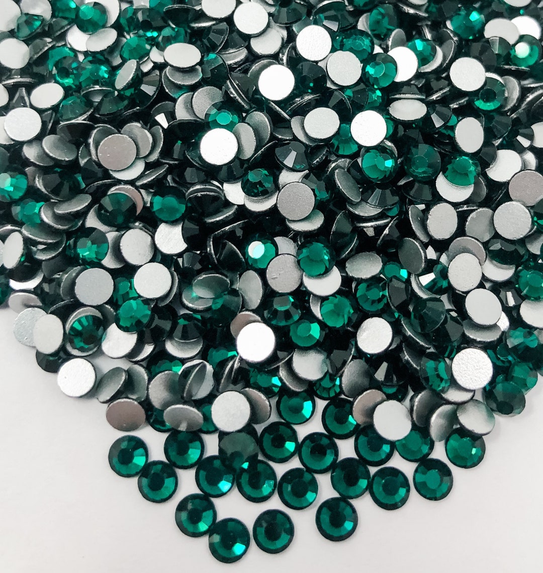 Emerald Green Flatback Flat Back Rhinestone Rhinestones SS3 SS6 SS10 ...