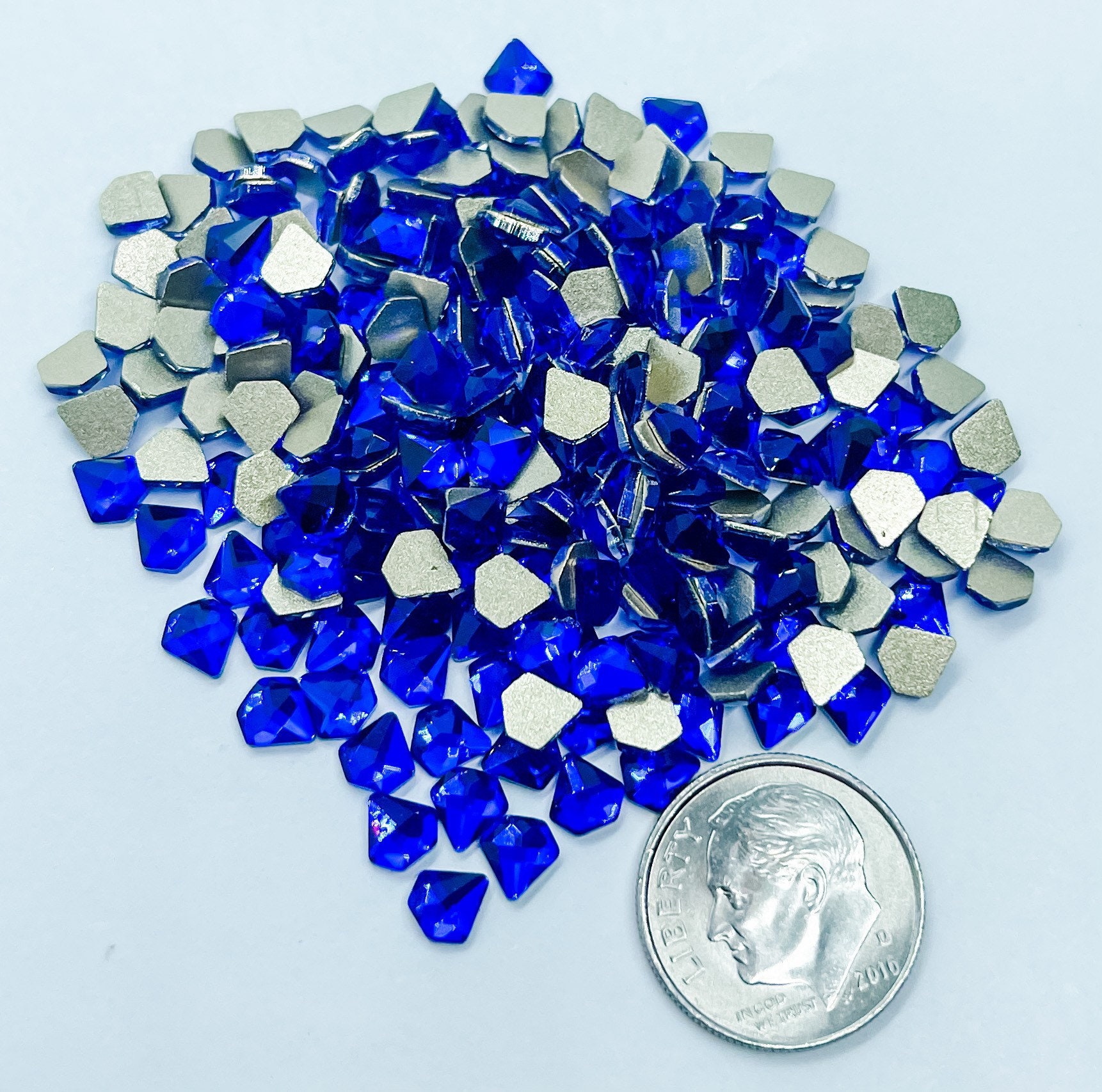 5mm Cobalt Blue Diamond Shape Shaped Flatback Flat Back Rhinestone