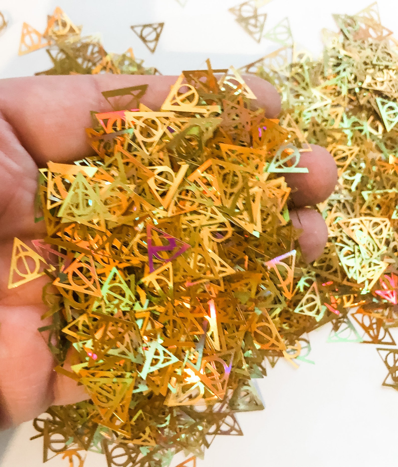 Gold Holographic Triangle Hallow Hollow Hollows Confetti Chunky Poly ...