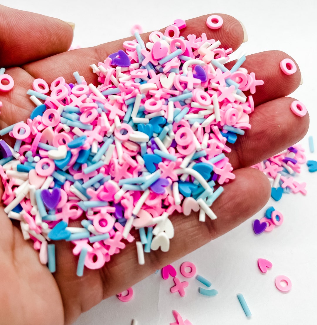 Pink Purple XOXO Hearts Mix Valentines Day Love Slime Polymer Clay ...