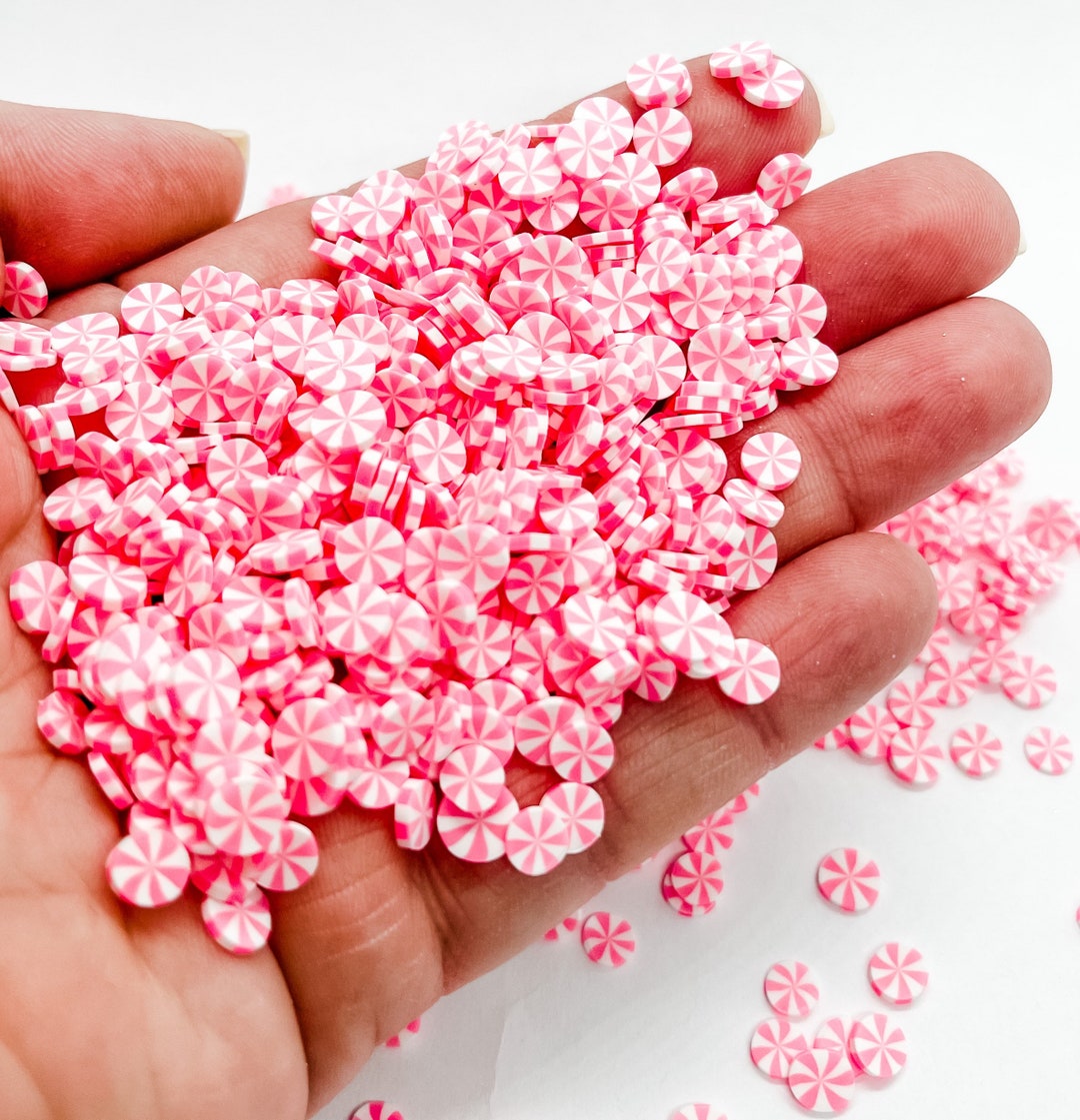 Pink Pinwheel Stripe Valentines Day Polymer Clay Slice Slices - Etsy