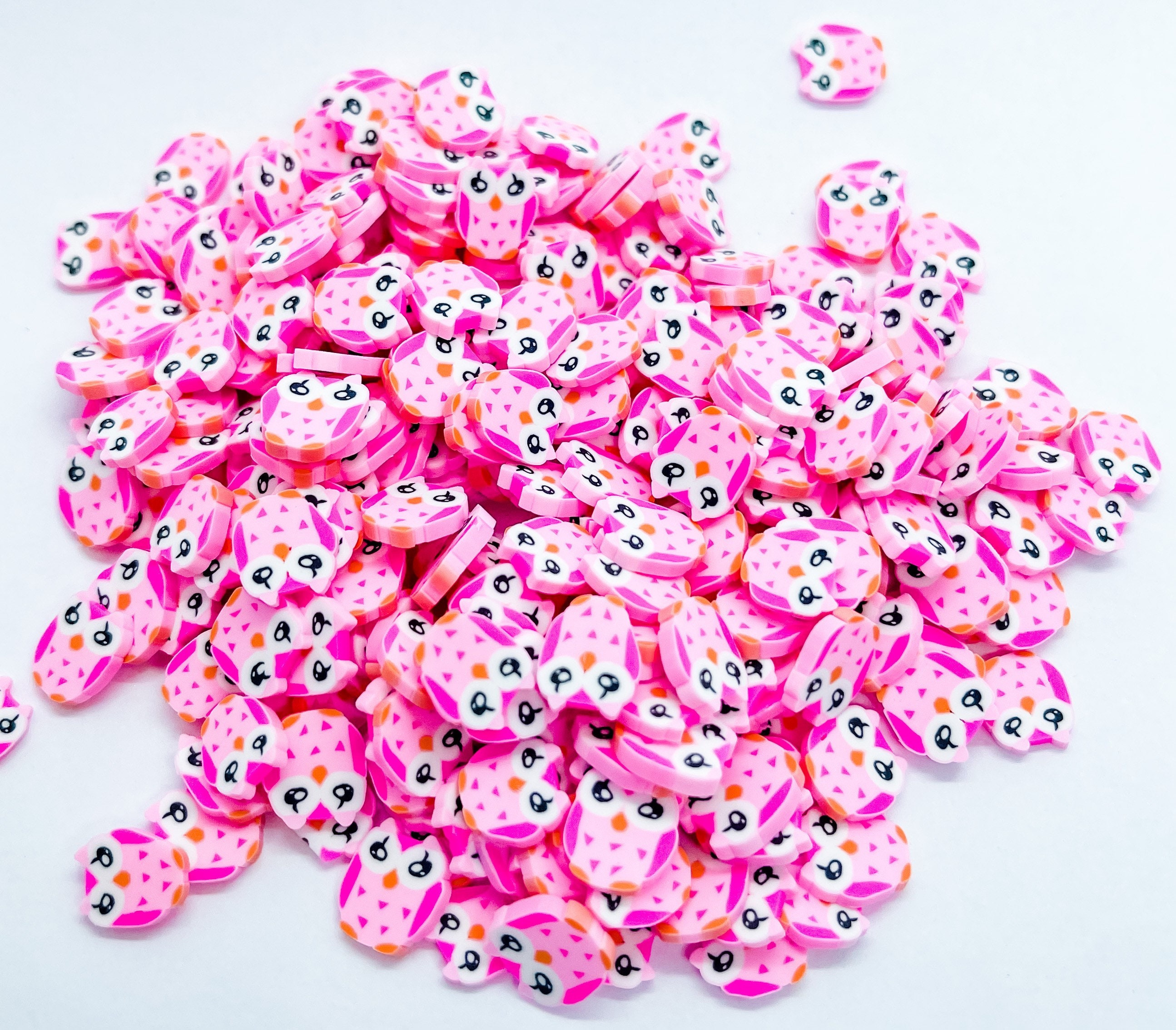 Large Pink Owl Hoot 10mm Slime Polymer Clay Slice Slices Fake - Etsy