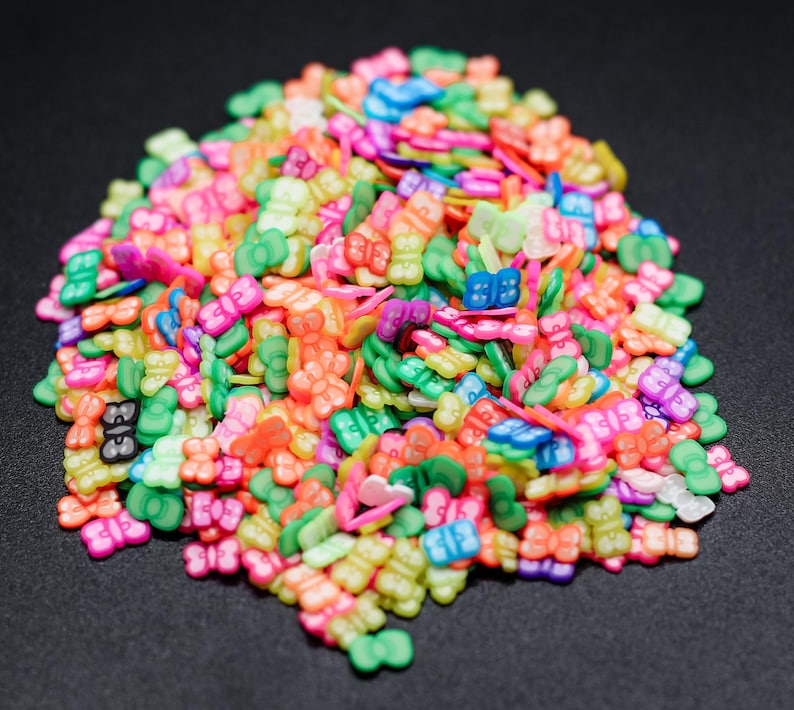 Cheer Bow Mix Polymer Clay Slice for Snowglobe Tumblers, Slime, Hair ...