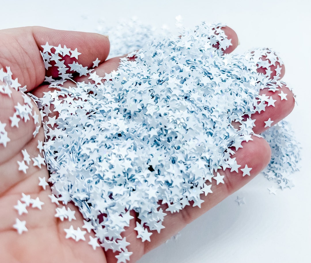 White Holographic Star Stars Patriotic Fun Party Confetti Chunky Poly ...