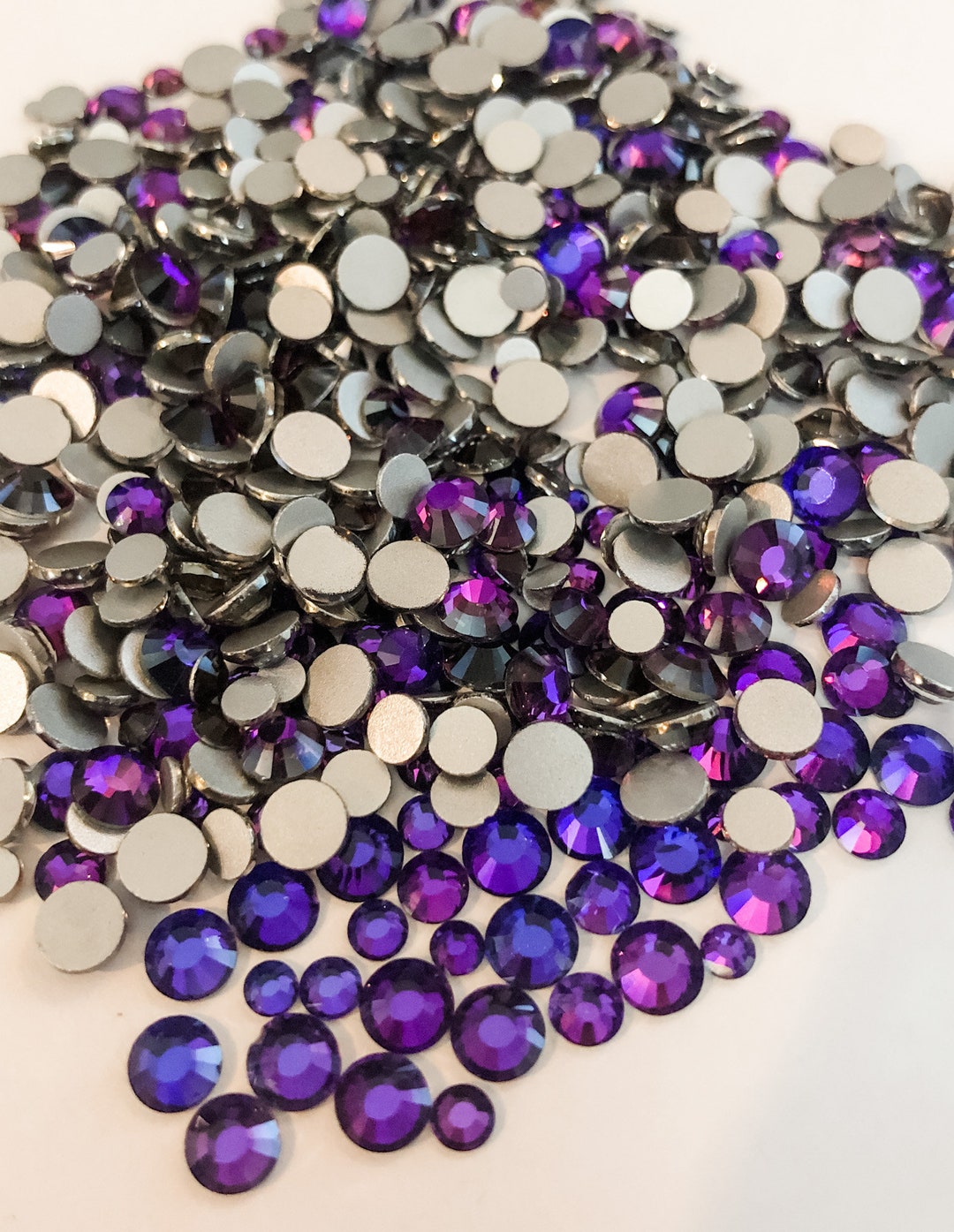 1440 Pieces Mix MIXED Sizes Purple Magic Flatback Flat Back Rhinestone ...