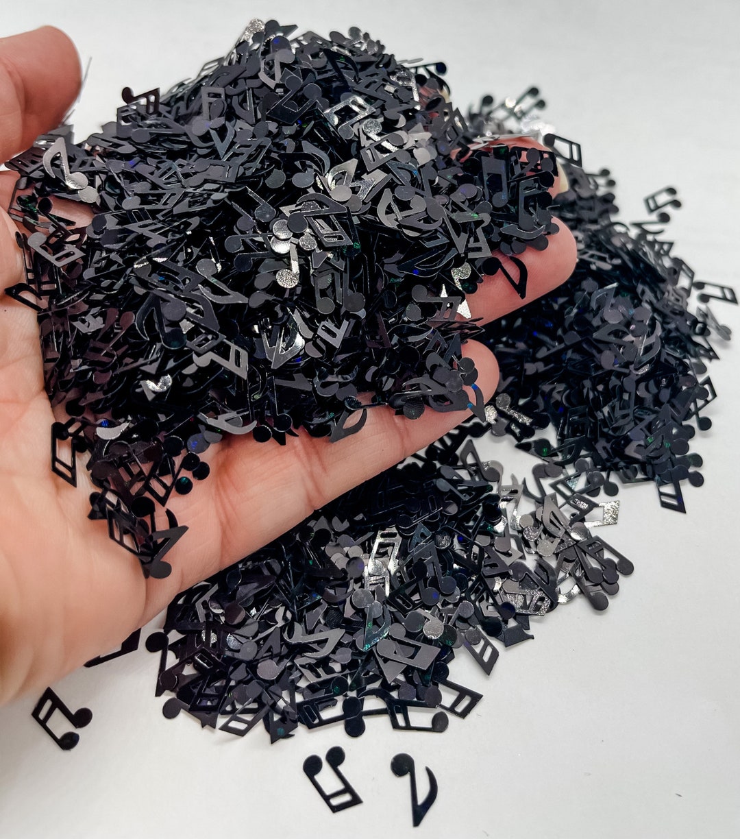 Black Music Note Musical Treble Bass Holographic Gift Fun Party ...