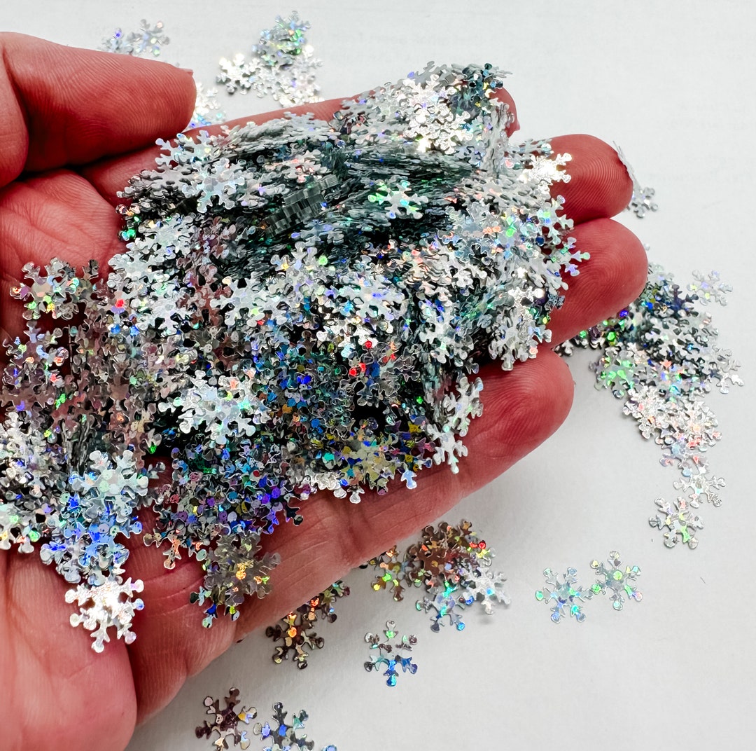 Silver Holographic Snow Flake Snowflake Winter Christmas Fun Party ...