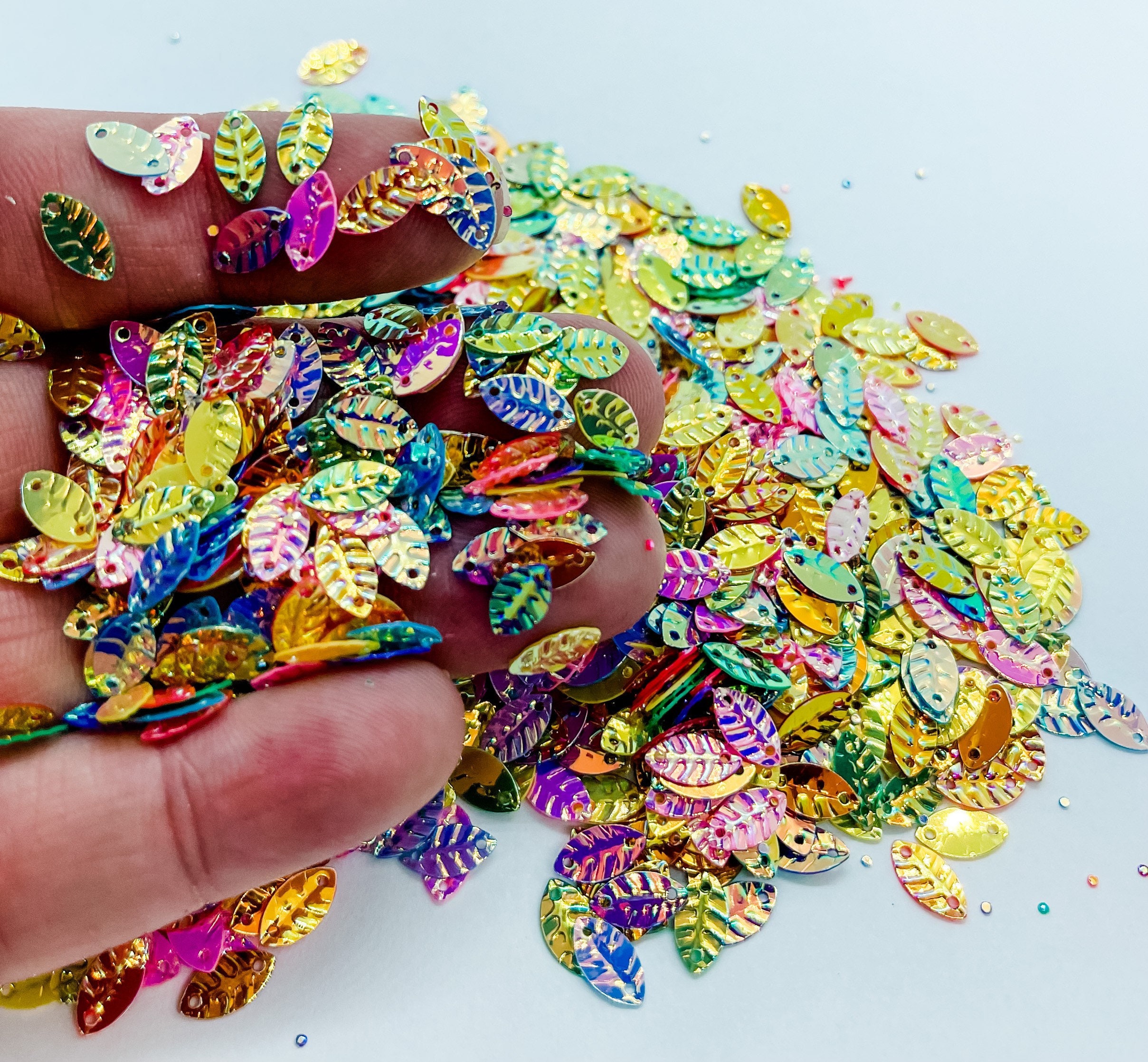 4.5x9mm Leaf Leaves Sequin Sequins Iridescent Fun Party - Etsy