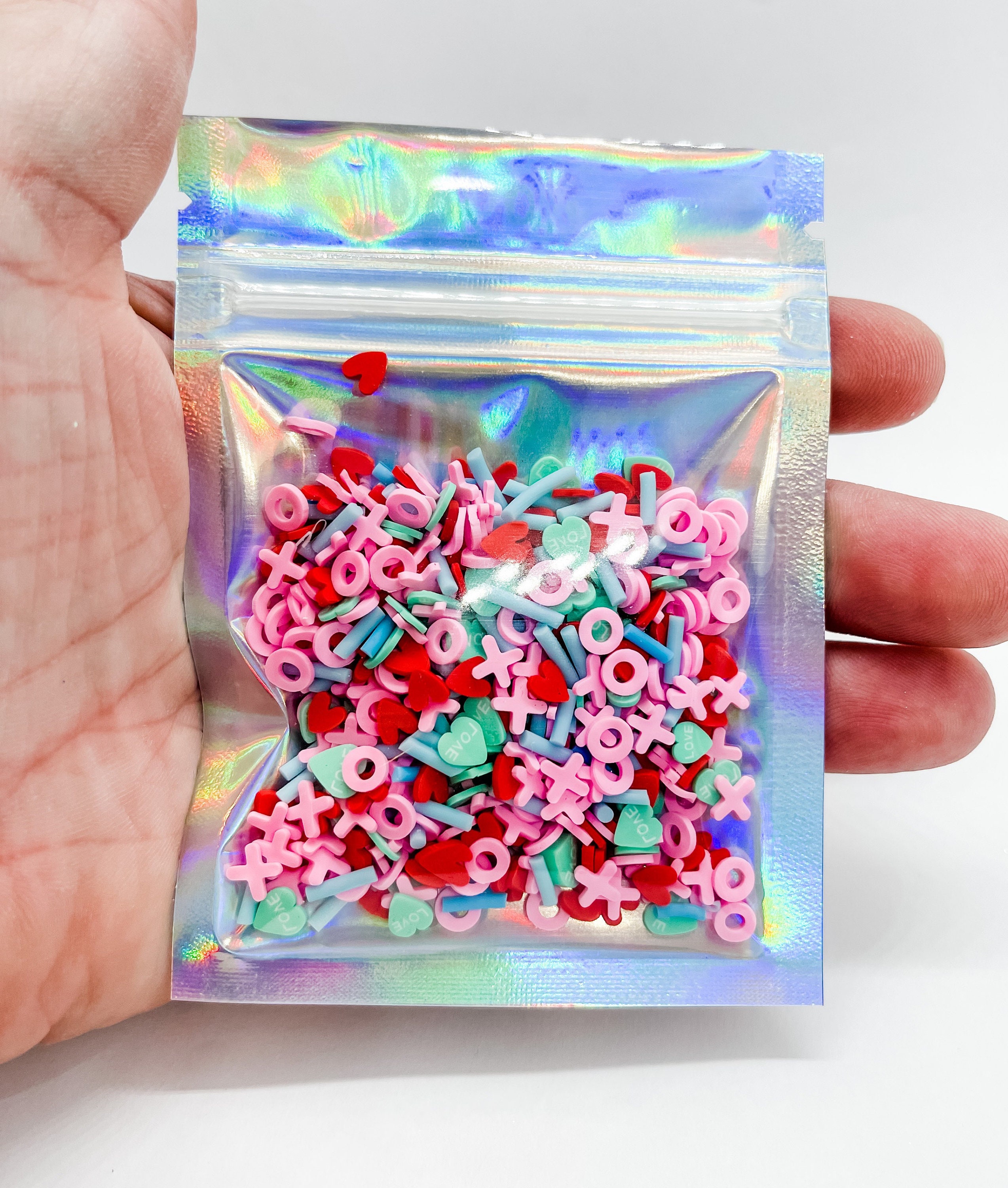 Mixed XOXO Love Conversation Hearts Valentines Day Slime Polymer Clay ...