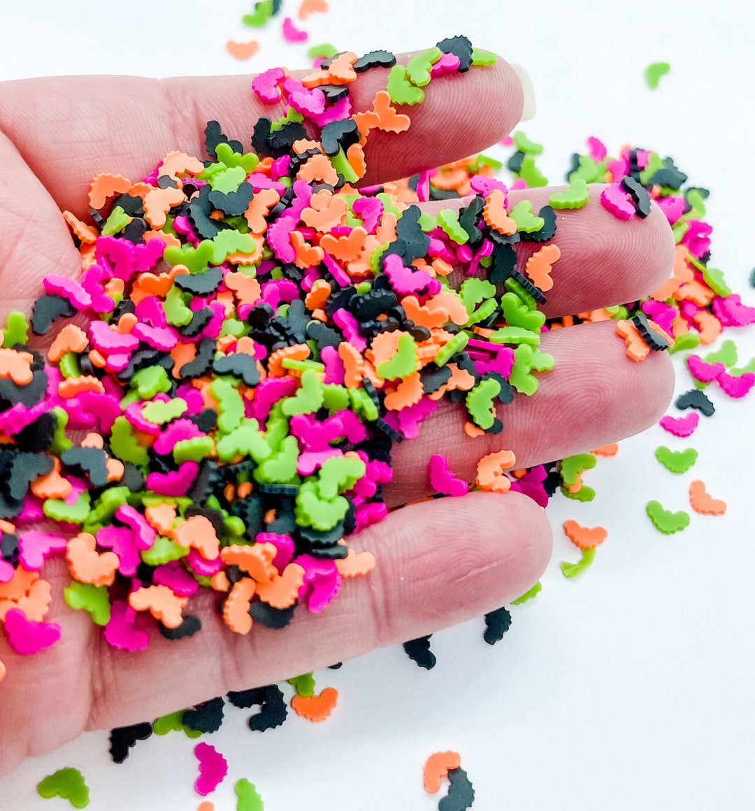 Mixed Bat Bats Halloween Black Green Slime Polymer Clay Slice Slices ...