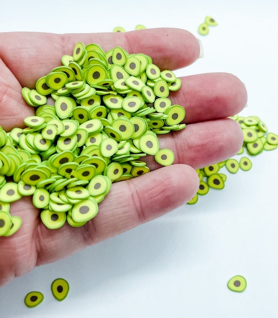 Avocado Green Fruit Slime Polymer Clay Slice Slices Fake Bake - Etsy