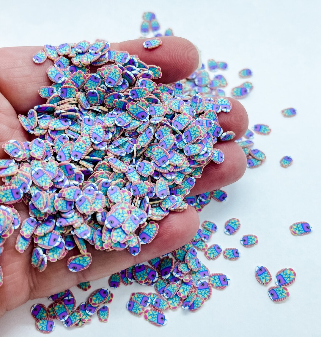 Purple Fish Fishy Fishies Sea Scale Sprinkle Slime Polymer Clay Slice ...