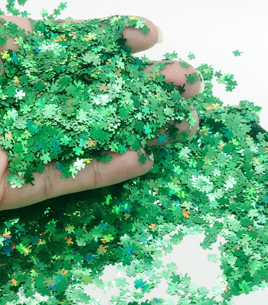 Green Holographic Shamrock Shamrocks St Patty’s Day Patrick’s Nail Art ...