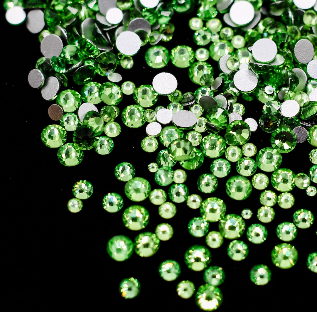 Peridot Flatback Rhinestone MIX Bag 1440 Pc Green Flat Back Dance ...