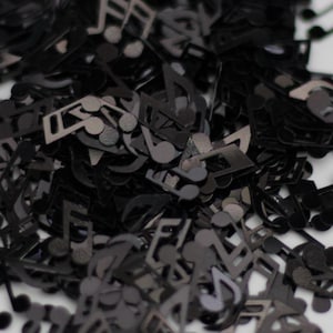 Black Music Note Poly Glitter Confetti Epoxy Tumblers, Birthday Party ...