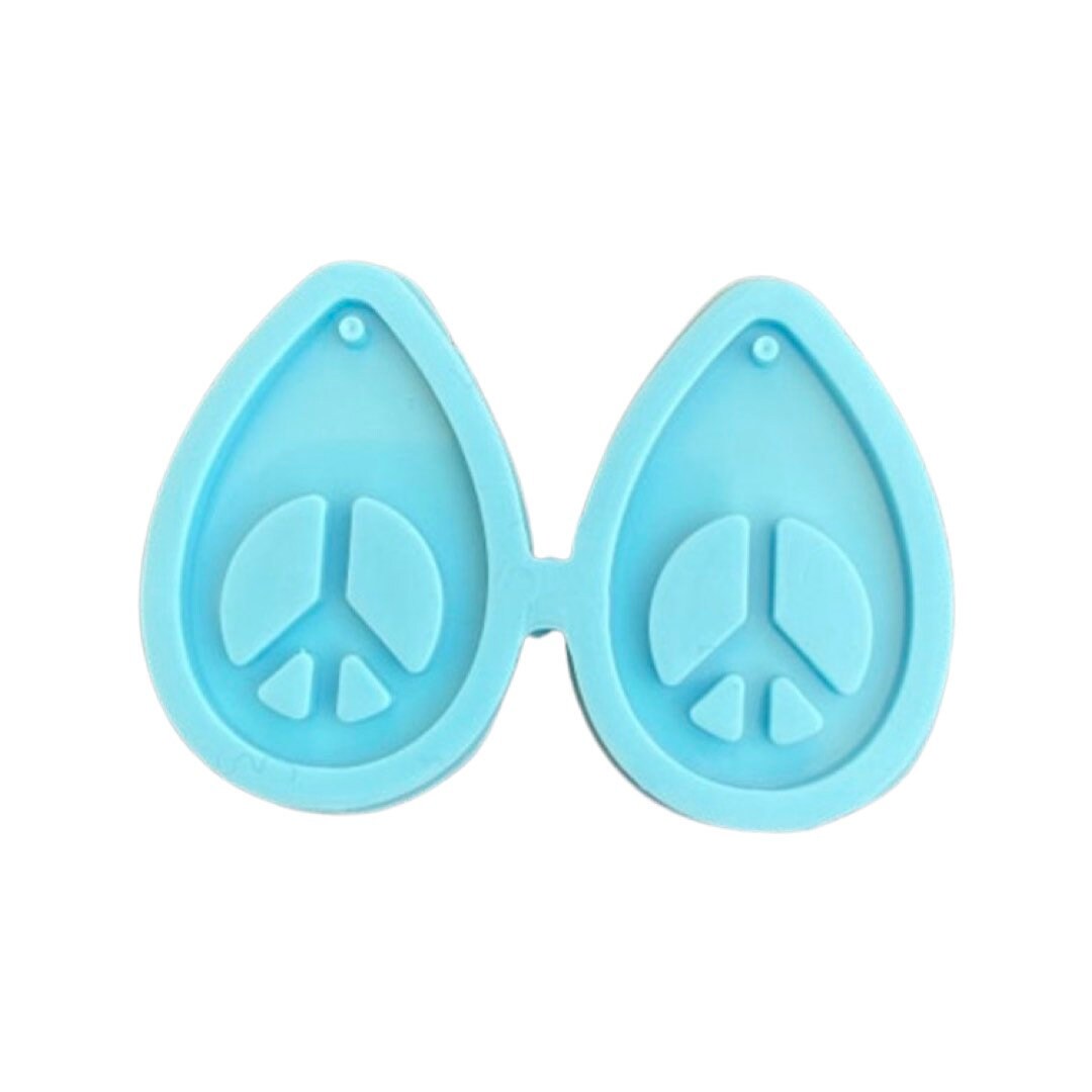 Peace Sign Tear Drop Teardrop Love Earth Earring Earrings Silicon Mold ...