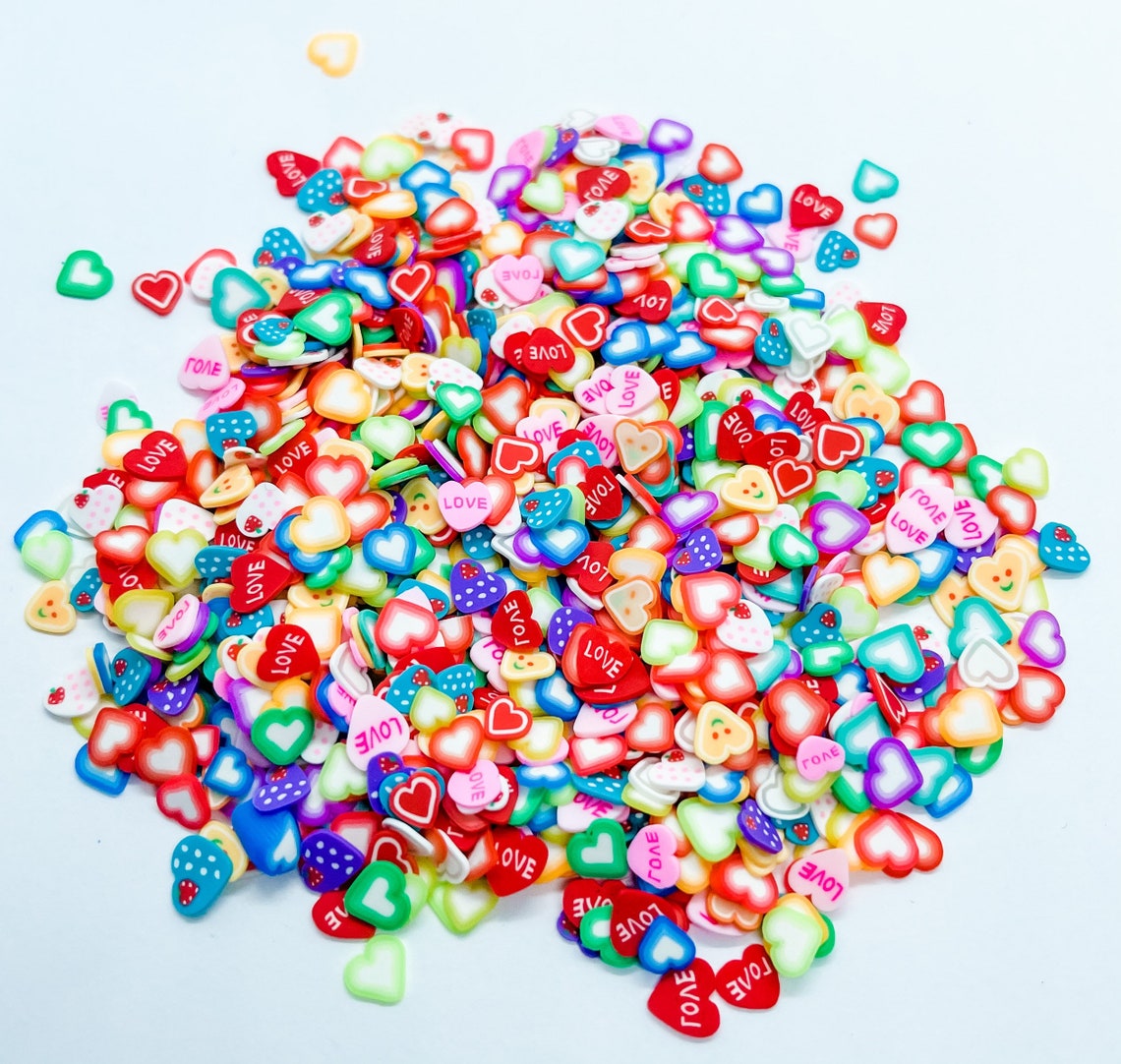 Valentines Day Mixed Heart Hearts Love Slime Polymer Clay - Etsy