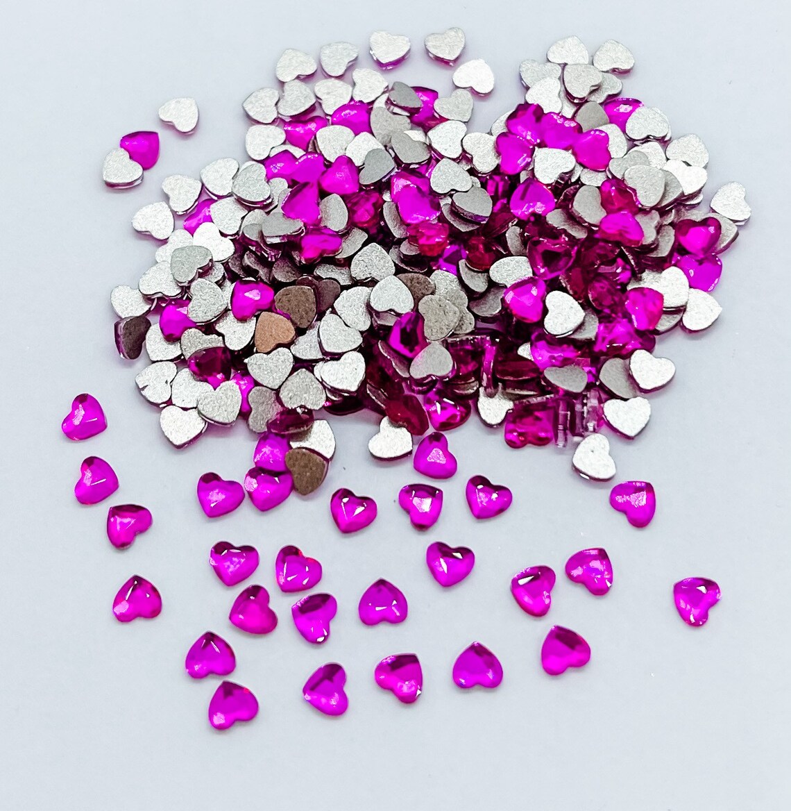 3MM Hot Pink Hearts Heart Shape Shaped Flatback Flat Back - Etsy