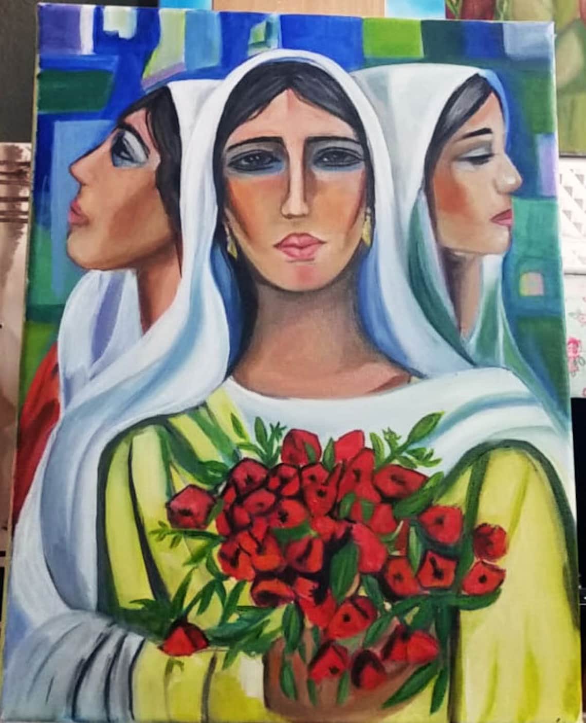 Original, Oil Painting on Canvas, 14x18" Palestine Art, Holy Land Art ...