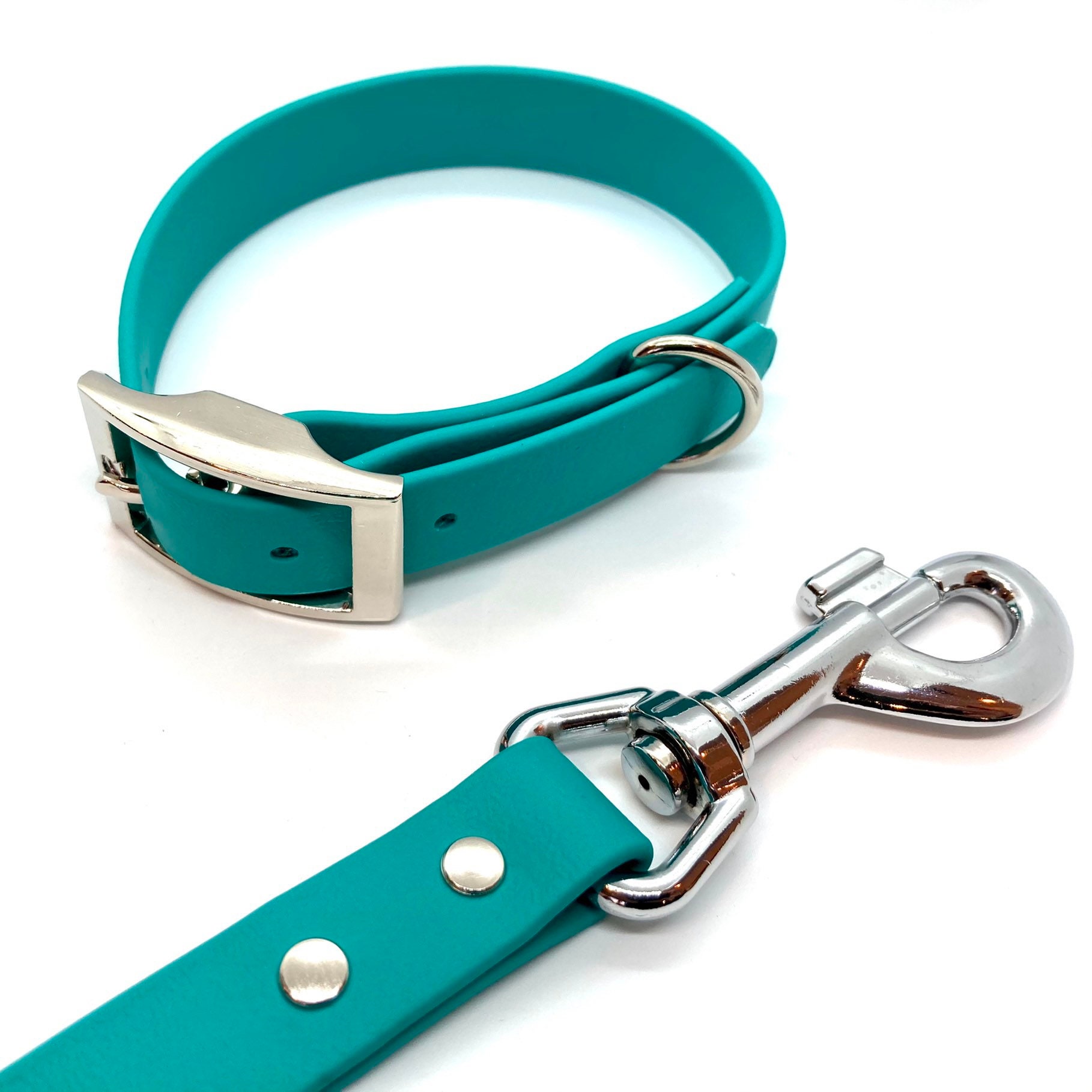 Teal Biothane Dog Collar Waterproof Dog Collar - Etsy UK