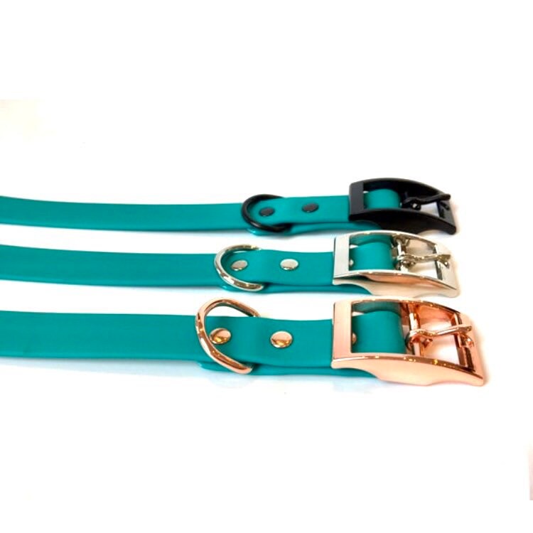Teal Biothane Dog Collar Waterproof Dog Collar - Etsy UK