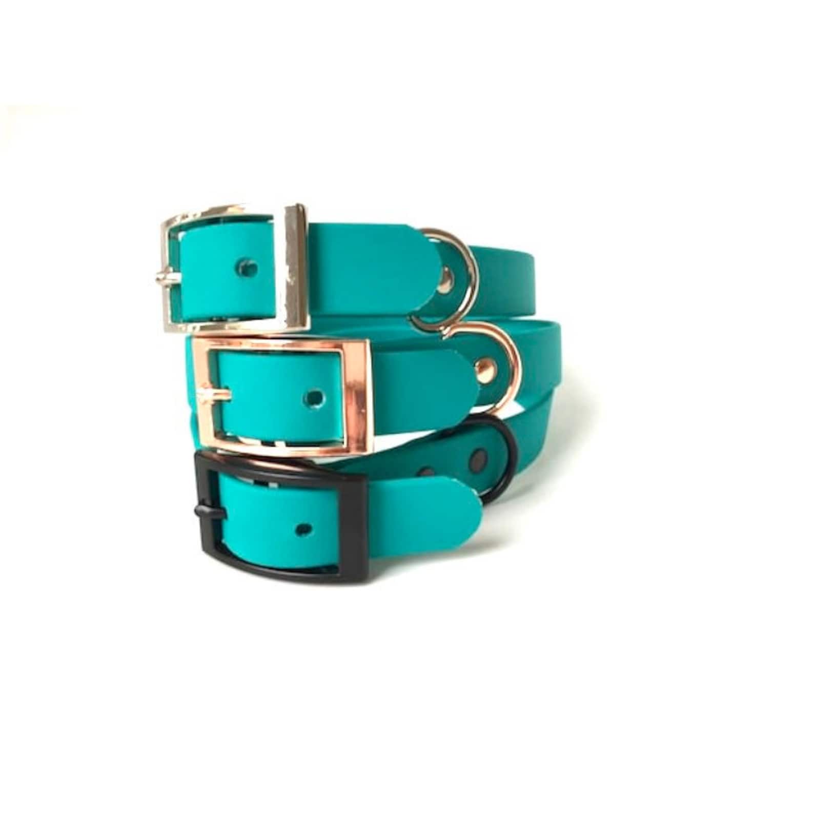 Teal Biothane Dog Collar Waterproof Dog Collar - Etsy UK