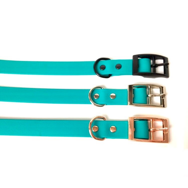 Teal Biothane Dog Collar Waterproof Dog Collar - Etsy UK