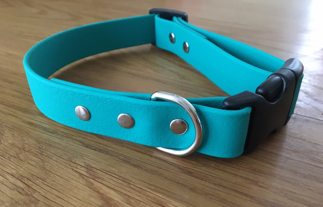Teal Biothane Dog Collar Quick Release Waterproof Dog Collar - Etsy UK